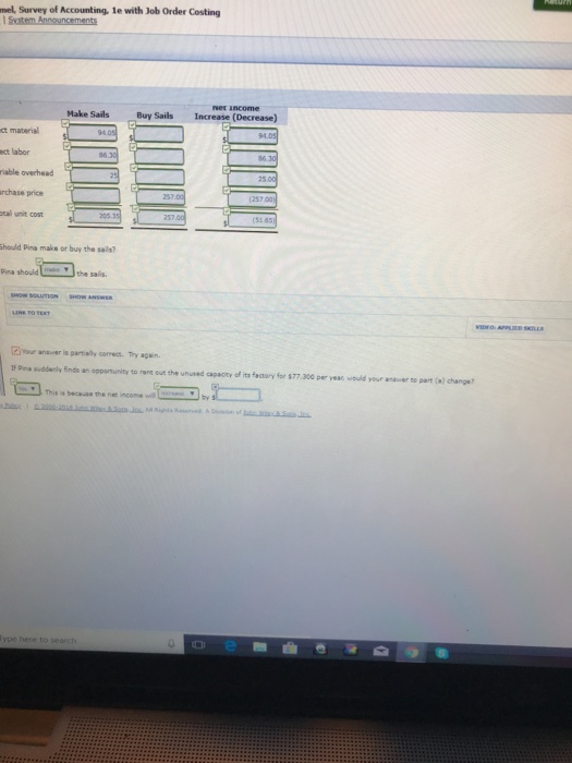 nel, Survey of Accounting, le with Job Order Costing | Chegg.com