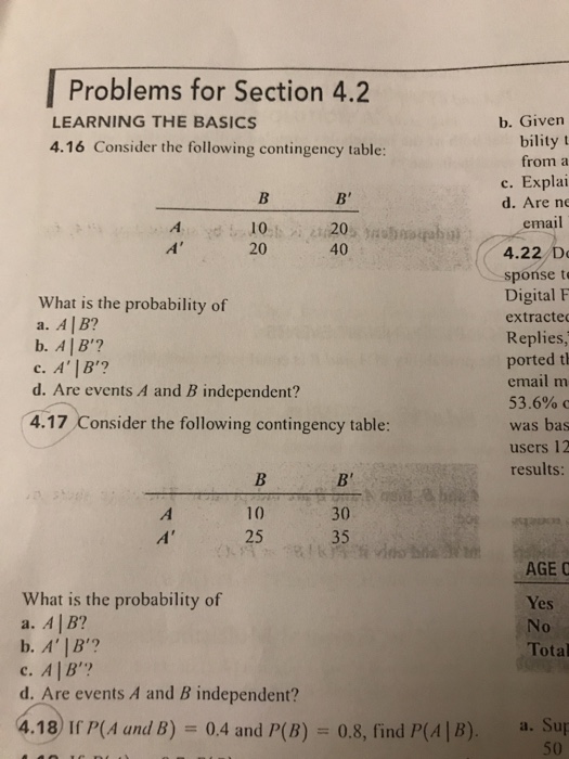 Solved Problems for Section 4.2 b. Given bilityt from a c. | Chegg.com