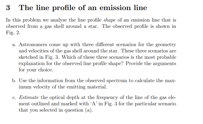 3 The line profile of an emission line In this | Chegg.com