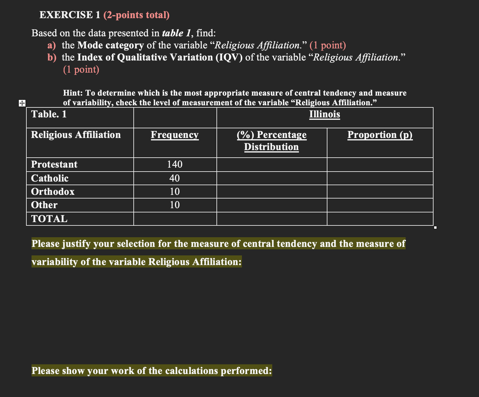 Solved EXERCISE 1 (2-points total) Based on the data | Chegg.com Solved EXERCISE 1 (2-points total) Based on the data | Chegg.com