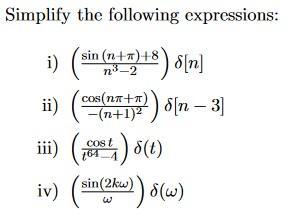Solved Simplify the following expressions: i) | Chegg.com