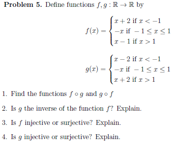 Solved Problem 5. Define functions f.9: R+R by 1+2 if r