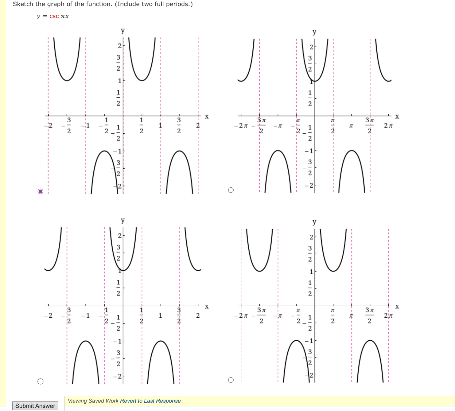Solved Sketch the graph of the function. (Include two full | Chegg.com