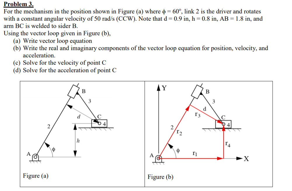 Solved Problem 3. For the mechanism in the position shown in | Chegg.com