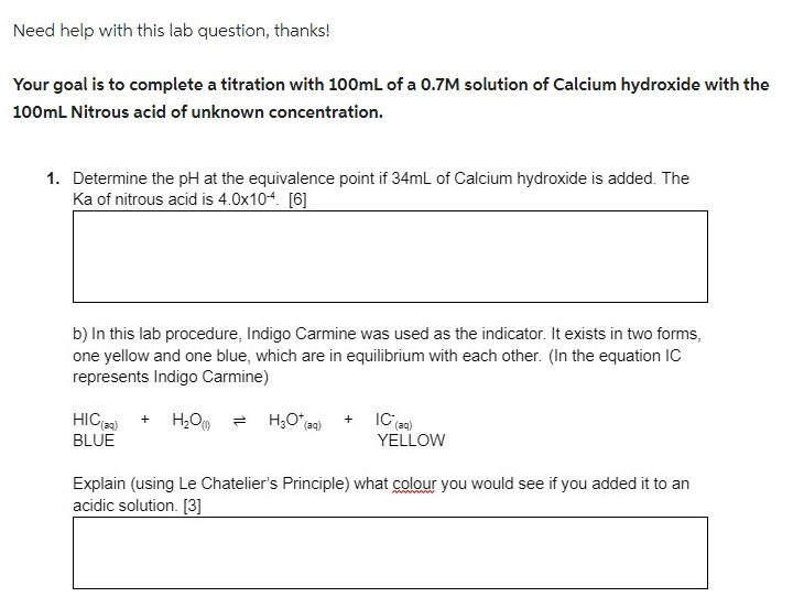 Solved our goal is to complete a titration with 100 mL of a | Chegg.com