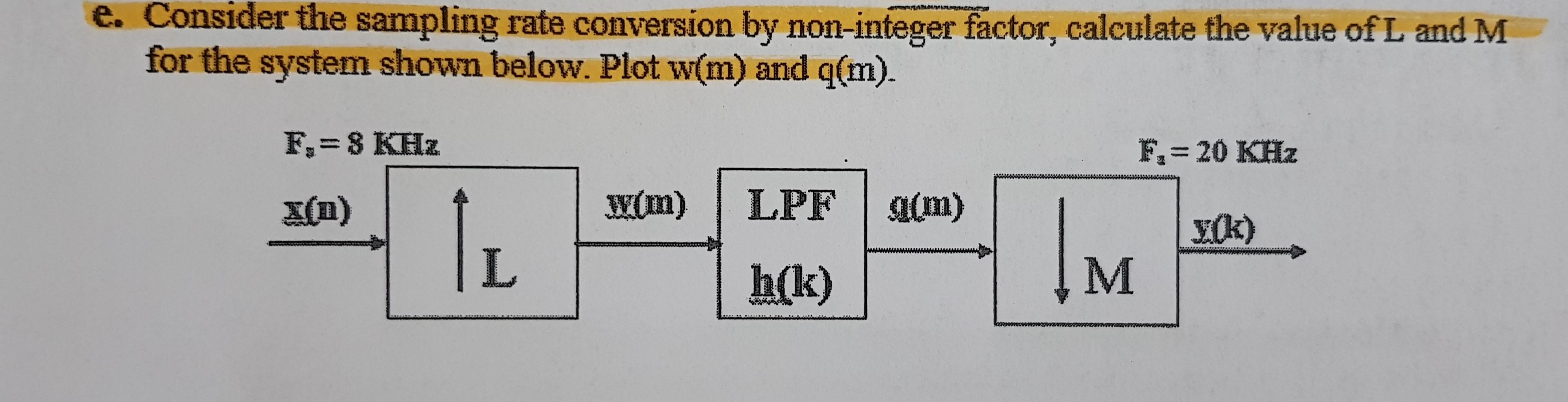 e. Consider the sampling rate conversion by | Chegg.com