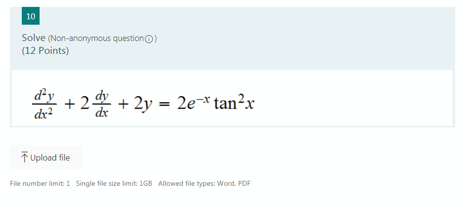 Solved 10 Solve (Non-anonymous question o) (12 Points) day | Chegg.com