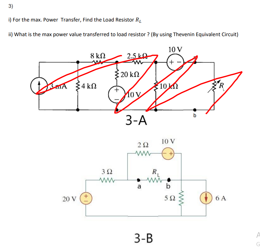 Solved i) For the max. Power Transfer, Find the Load | Chegg.com