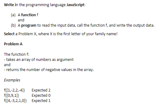 Solved Write in the programming language JavaScript: (a) A | Chegg.com