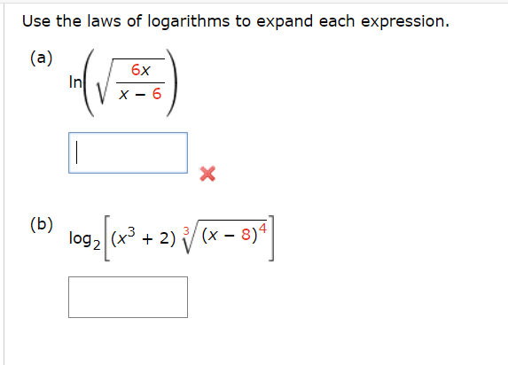 Solved Use the laws of logarithms to expand each | Chegg.com