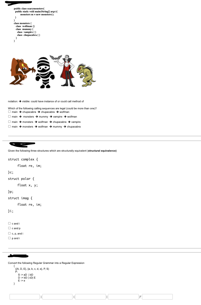 Solved public class scarymonsters public static void | Chegg.com