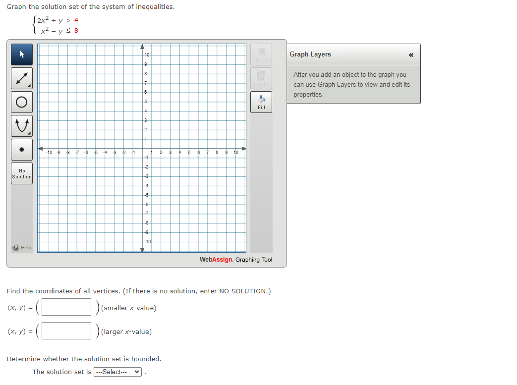 Solved Graph the solution set of the system of | Chegg.com