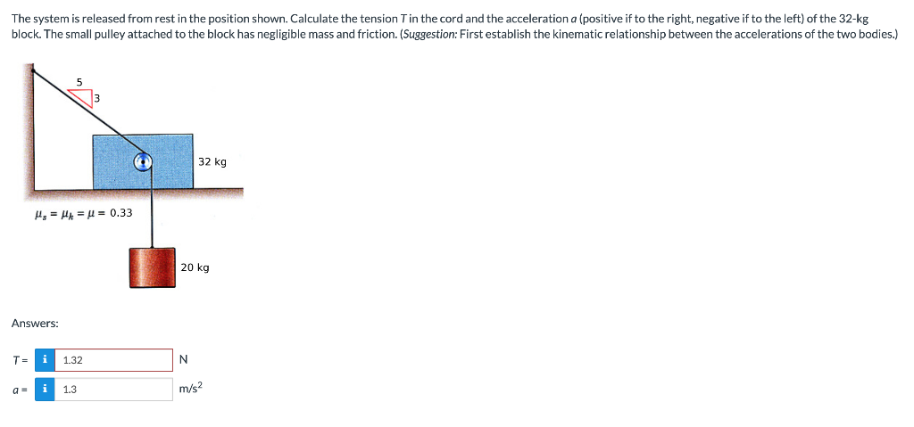 Solved The system is released from rest in the position | Chegg.com