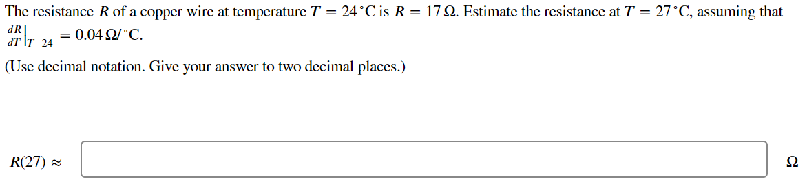 Solved The resistance R of a copper wire at temperature | Chegg.com