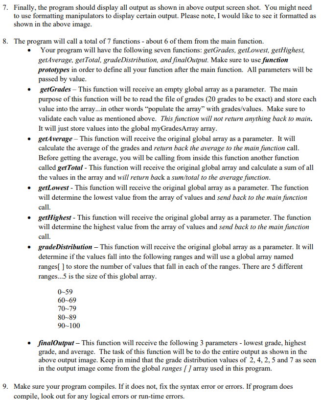 Solved 1. Create a data file and name it "grades.txt". The | Chegg.com