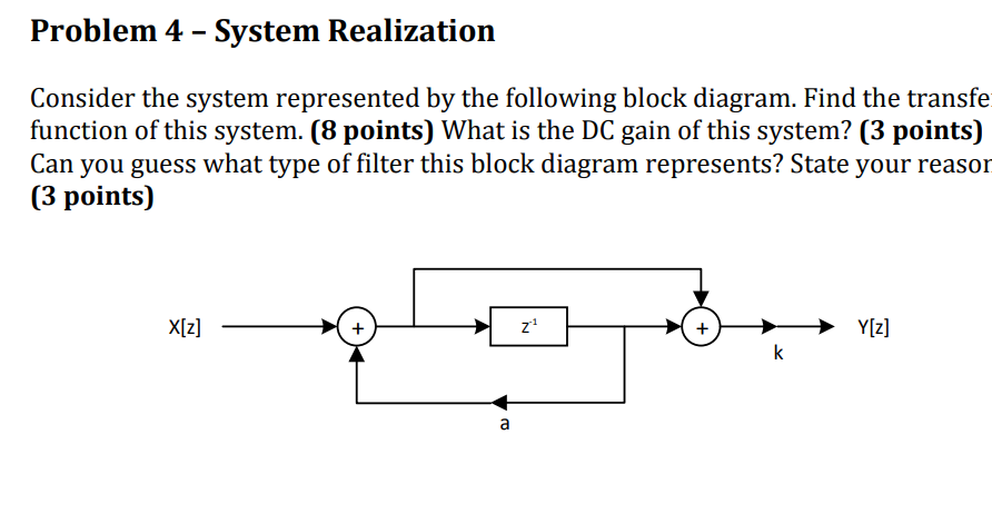Solved Problem 4 - System Realization Consider the system | Chegg.com