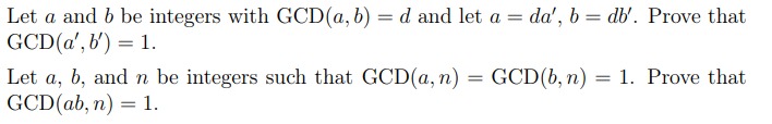 Solved Let a and b be integers with GCD(a, ﻿b) = ﻿d and let | Chegg.com