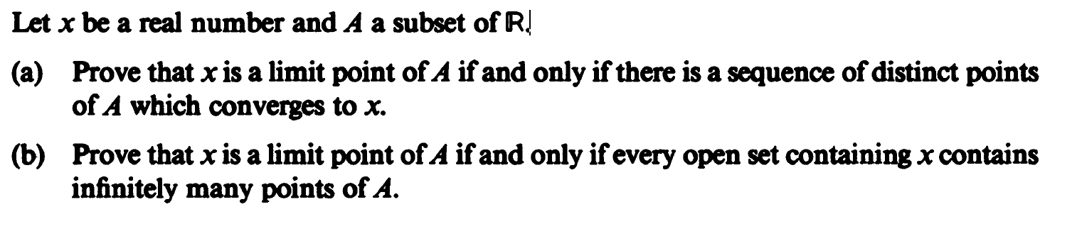 Solved Let x be a real number and A a subset of R ! (a) | Chegg.com