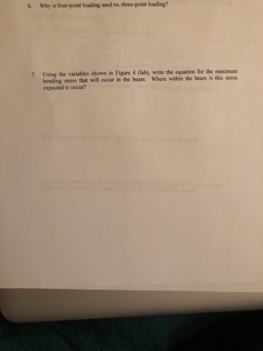 6. Why is four-point loading used vs. three-point | Chegg.com