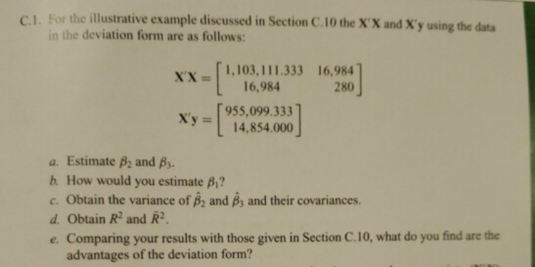 Solved Problem C.1 from Appendix C of Basic Econometrics by | Chegg.com