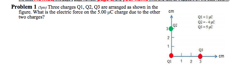 Solved Three charges Q1, Q2, Q3 are arranged as shown in the | Chegg.com