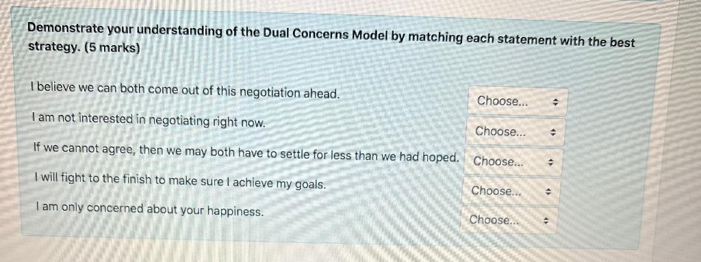 Solved Demonstrate your understanding of the Dual Concerns | Chegg.com