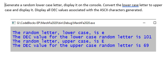 Solved Generate a random lower case letter, display it on | Chegg.com