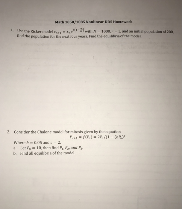 Solved Math 1050/1085 Non near DDS Homework 1. Use the | Chegg.com