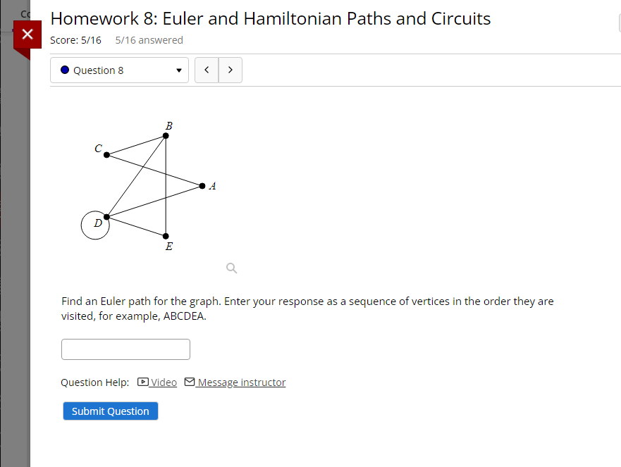 Solved Co Homework 8: Euler and Hamiltonian Paths and | Chegg.com