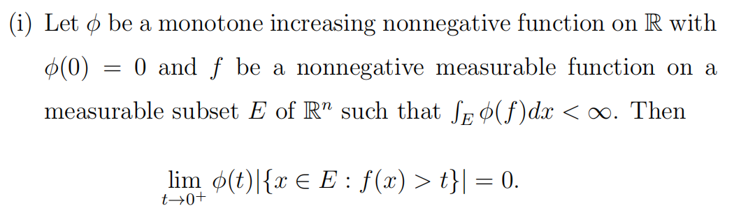 Solved (i) Let ϕ be a monotone increasing nonnegative | Chegg.com