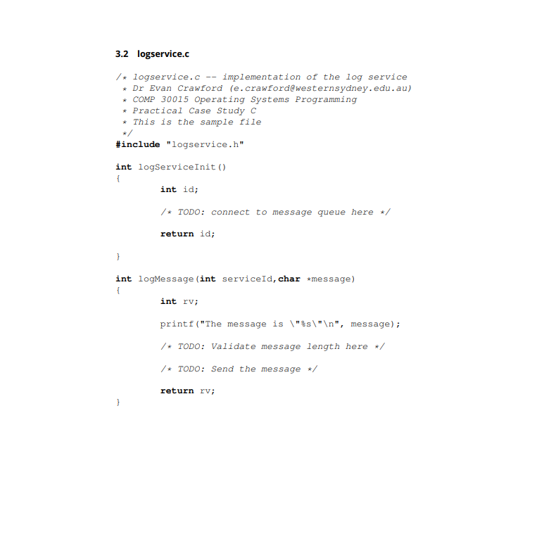 Solved How are you supposed to create this message-logging | Chegg.com