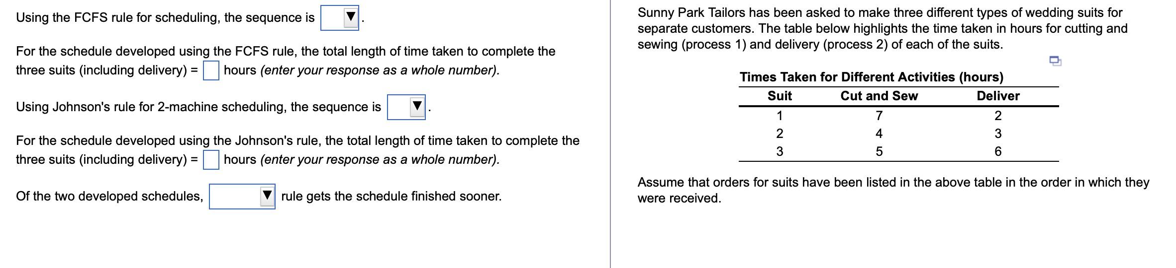 Solved Using the FCFS rule for scheduling, the sequence is | Chegg.com