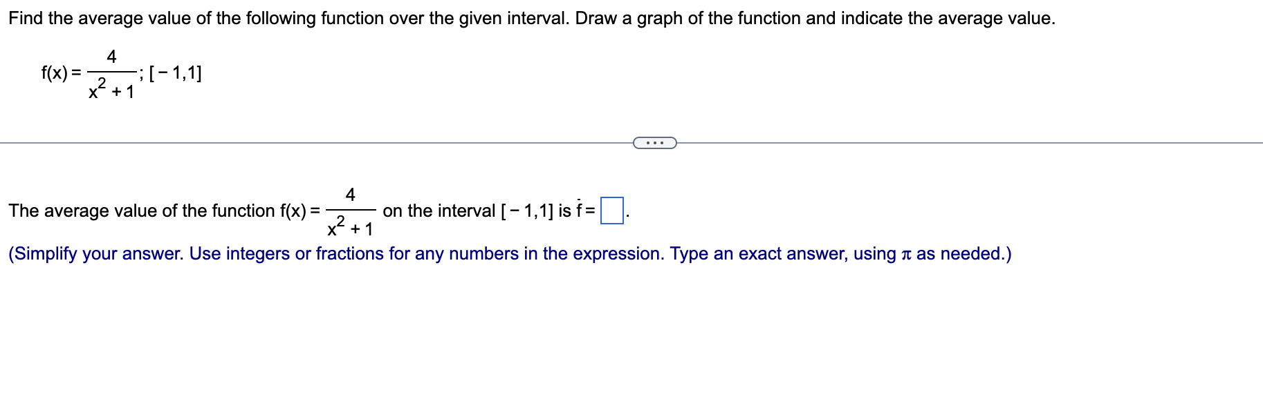 Solved Find the average value of the following function over | Chegg.com