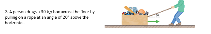Solved 2. A person drags a 30 kg box across the floor by | Chegg.com