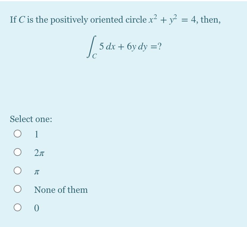Solved If C is the positively oriented circle x2 + y2 = 4, | Chegg.com