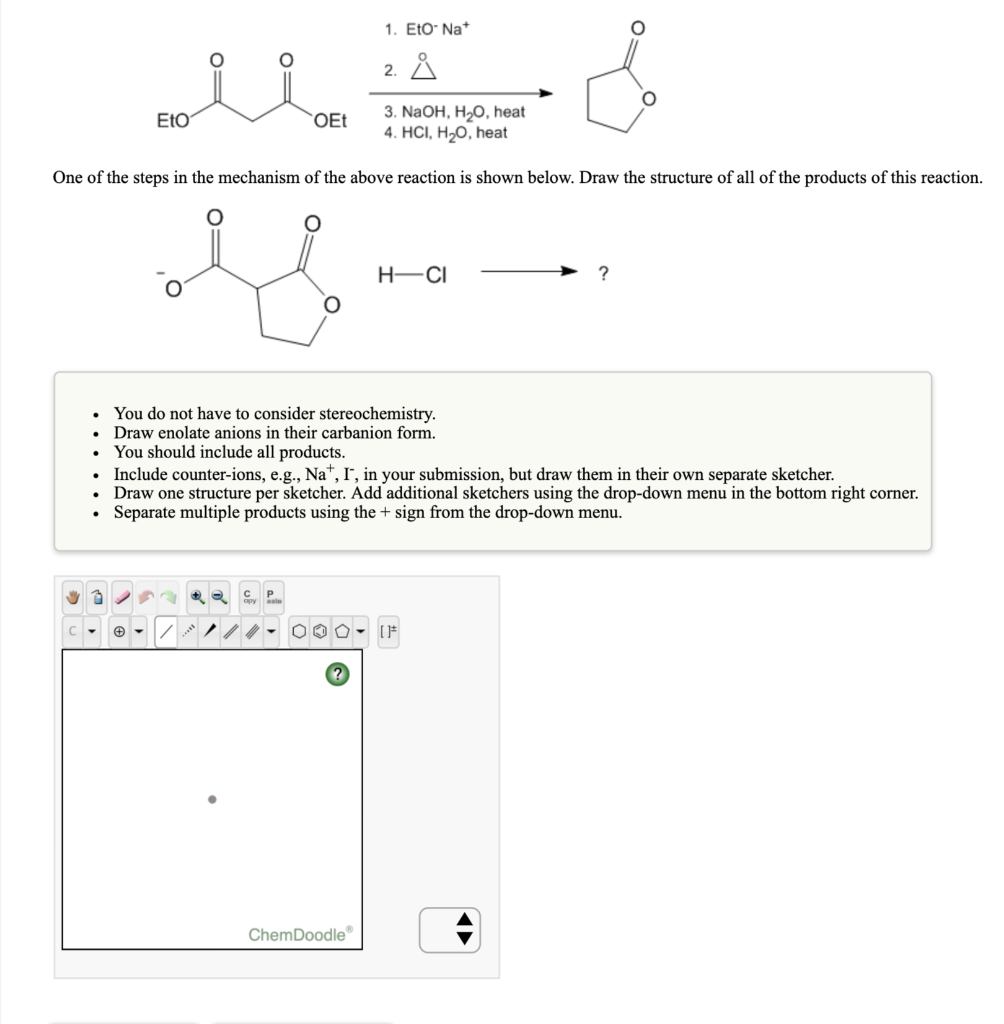Solved 1. EtO Na 2 3. NaOH, H20, heat 4.HCI, H20, heat EtO | Chegg.com