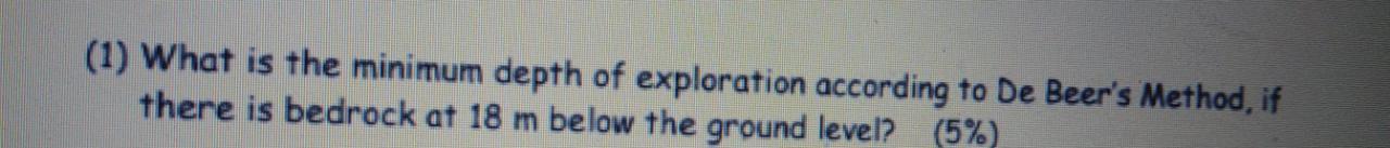 Solved (1) What is the minimum depth of exploration | Chegg.com