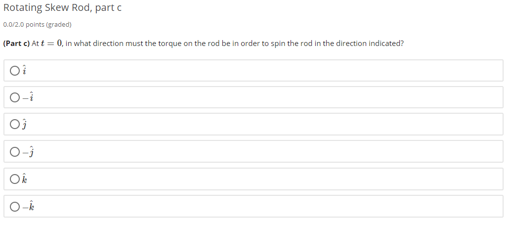 Solved Rotating Skew Rod, part a 0.0/6.0 points (graded) | Chegg.com