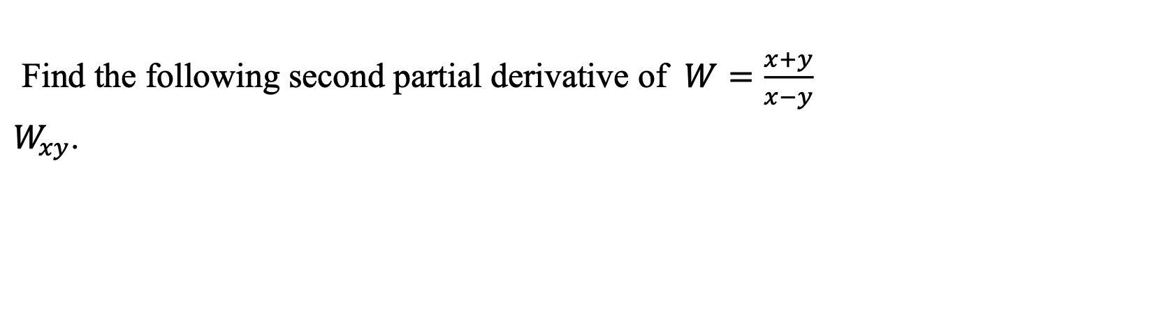 Solved Find The Following Second Partial Derivative Of 9399