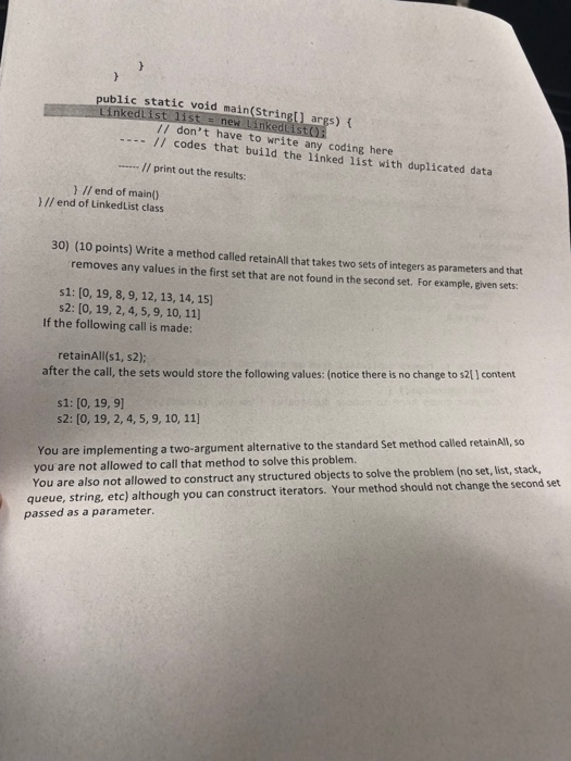 Solved public static void main(Stringt] args) ( // don't | Chegg.com