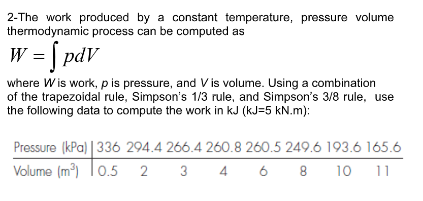 Solved 2-The work produced by a constant temperature, | Chegg.com