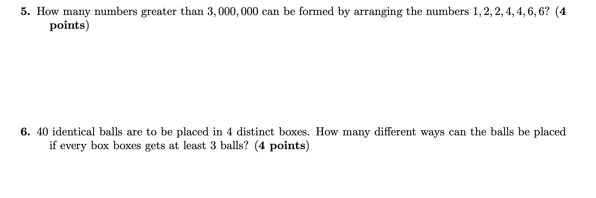 Solved 2 5. How many numbers greater than 3,000,000 can be | Chegg.com