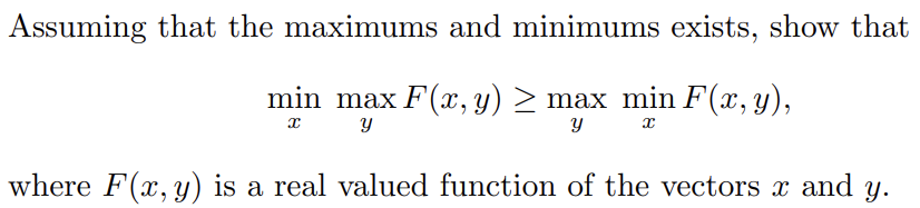 Solved Assuming that the maximums and minimums exists, show | Chegg.com