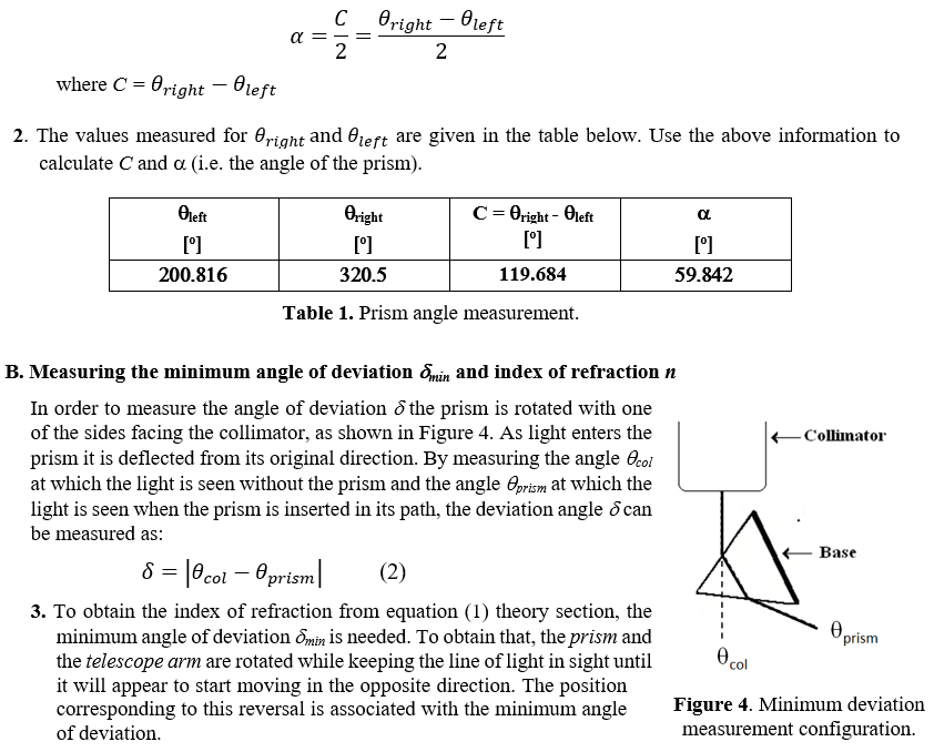 Solved a Base Deflection through a prism Light entering a | Chegg.com
