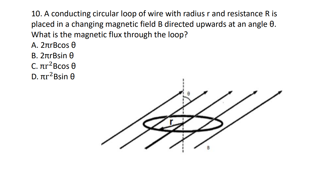 Solved A conducting circular loop of wire with radius r ﻿and | Chegg.com