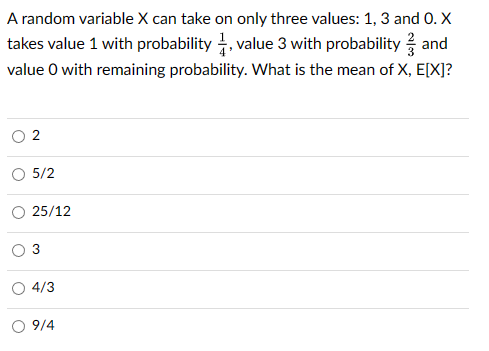 Solved A random variable X can take on only three values: | Chegg.com