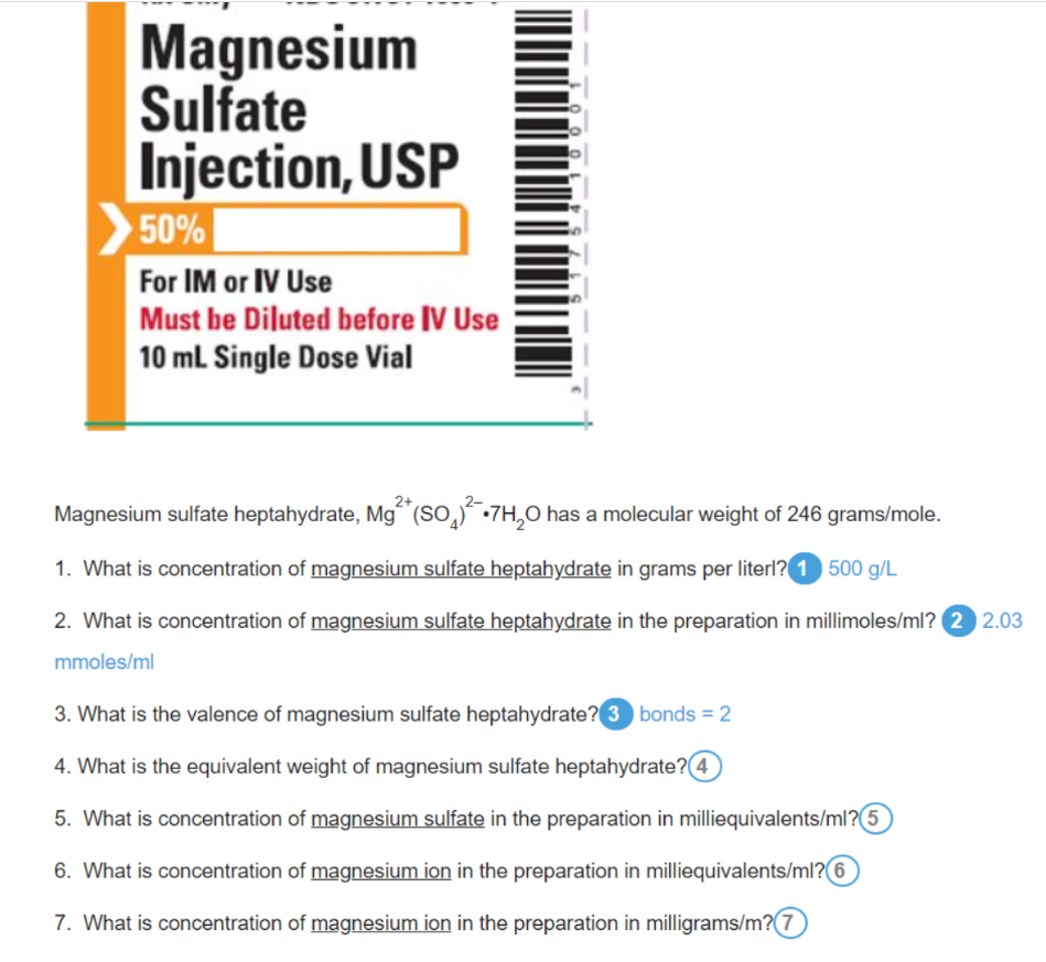Solved Magnesium sulfate heptahydrate, Mg2+(SO4)2−⋅7H2O has | Chegg.com