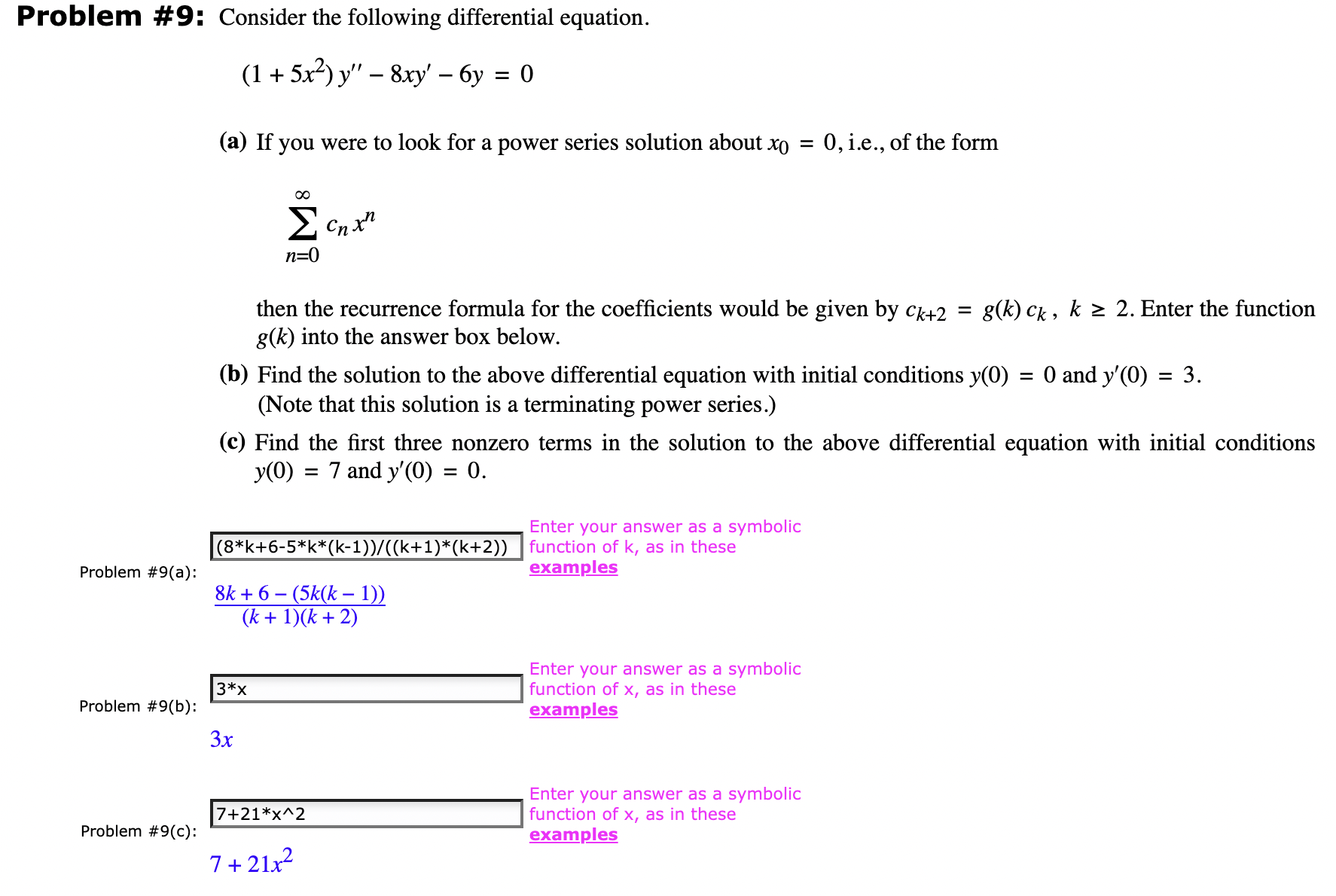 Solved Problem \#9: Consider the following differential | Chegg.com