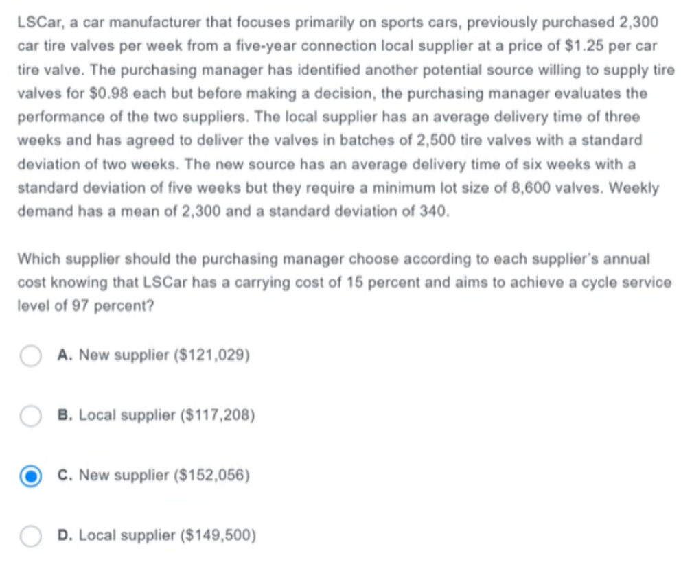 LSCar, a car manufacturer that focuses primarily on | Chegg.com