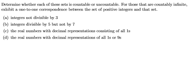 Solved Determine whether cach of these sets is countable or | Chegg.com